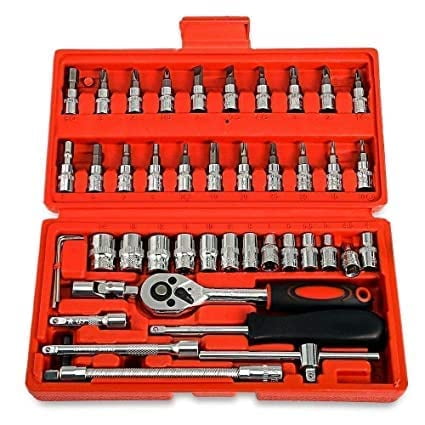 46 In 1 Pcs Combination Wrench Set | Socket Car & Bike Repairing Hand ...