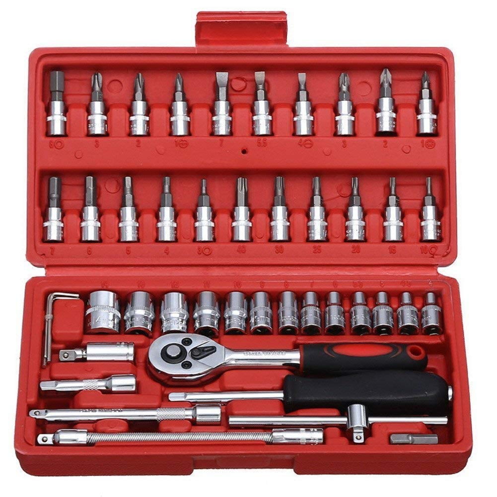 46 In 1 Pcs Tool Kit & Screwdriver Set Socket Set | Wrench Set, Multi Purpose Combination Tool ...
