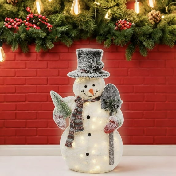 46" 200LED 3D Snowman with Shovel Multi Functions,Dual Color,Warm White ...