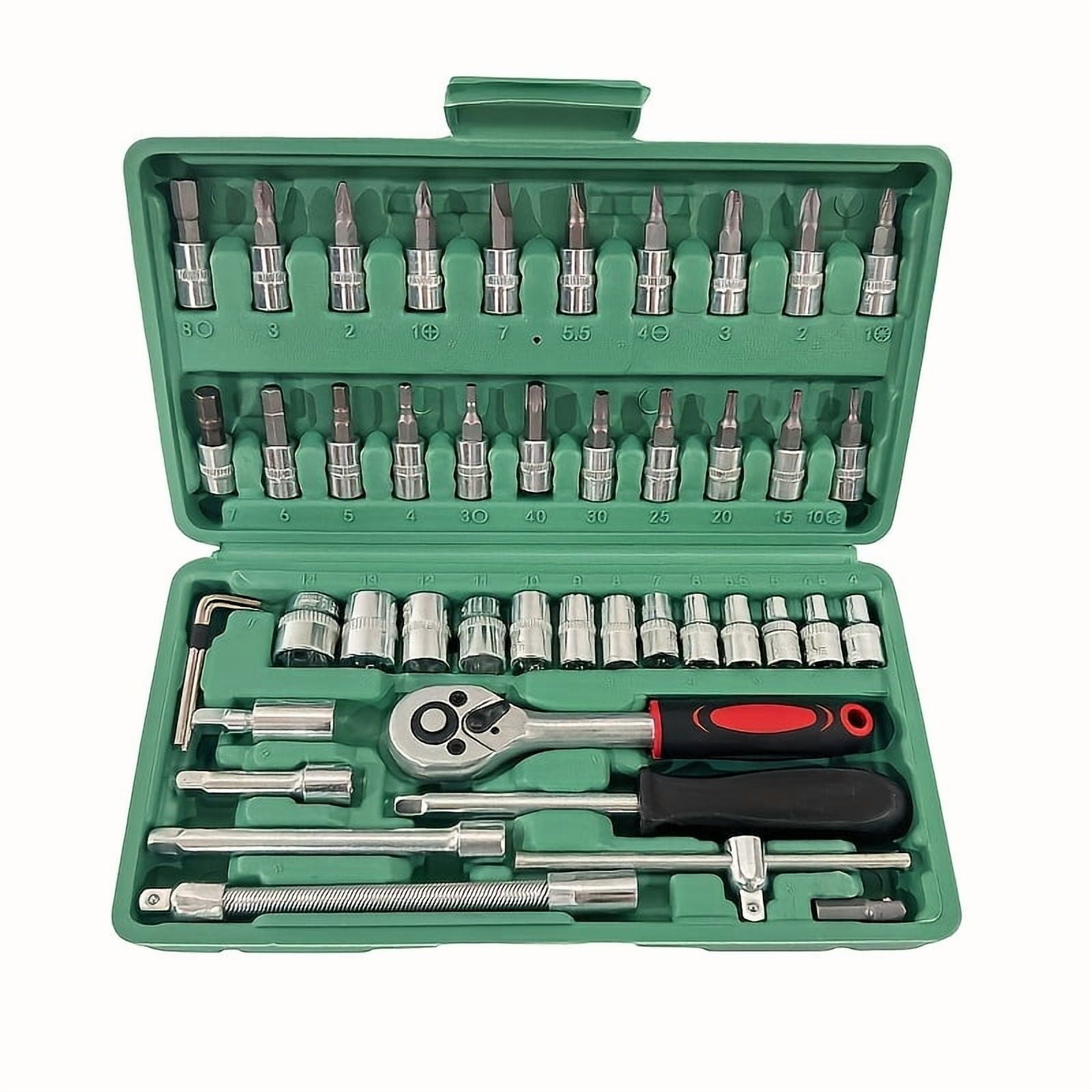 46-216pcs Car Tool Set with Rolling Toolbox, Ratchet & Sockets for Auto ...