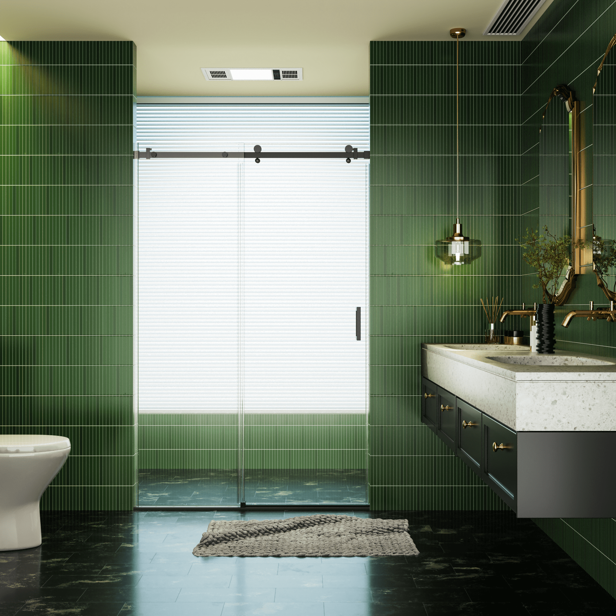 46-48"W x 76"H Frameless Single Sliding Shower Door, 5/16"(8mm) SGCC ...