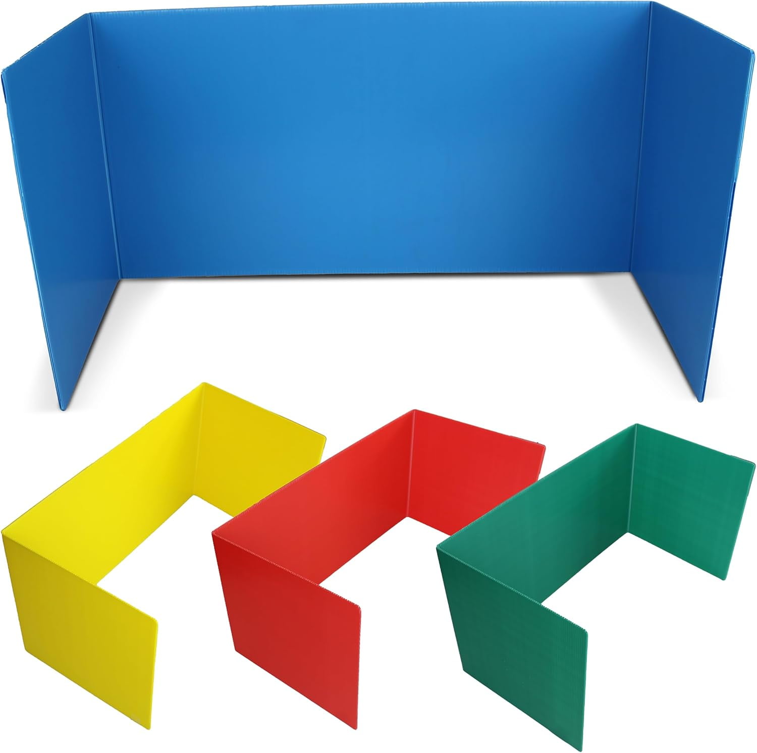 46.5” Assorted Color Plastic Study Carrel, Red, Green, Blue Yellow ...