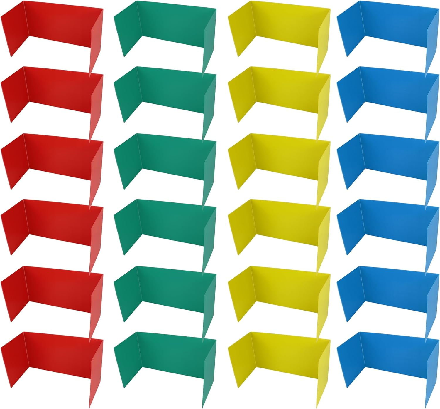 46.5” Assorted Color Plastic Study Carrel, Red, Green, Blue Yellow ...