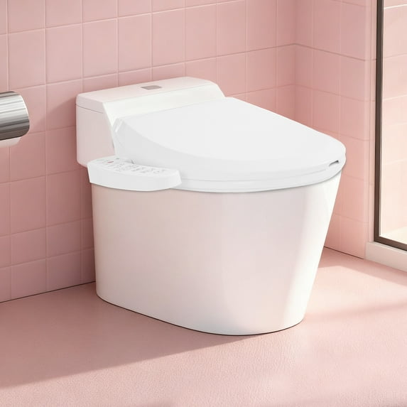 46*51*14cm Toilet-mounted Dual Nozzles Dry Warm Massage Electric Bidet ...