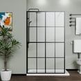 46×72" Tempered Glass Shower Screen Walk-in Shower Door Aluminium Frame ...