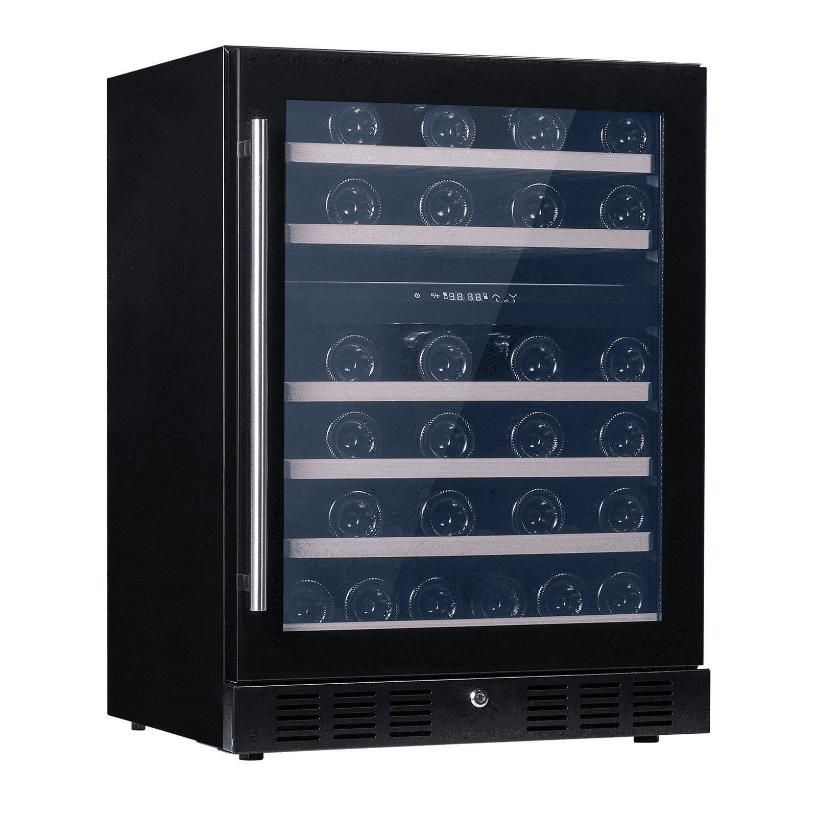 46 Bottle Wine Cooler Refrigerator, Dual Zone Built-in Beverage Cooler ...