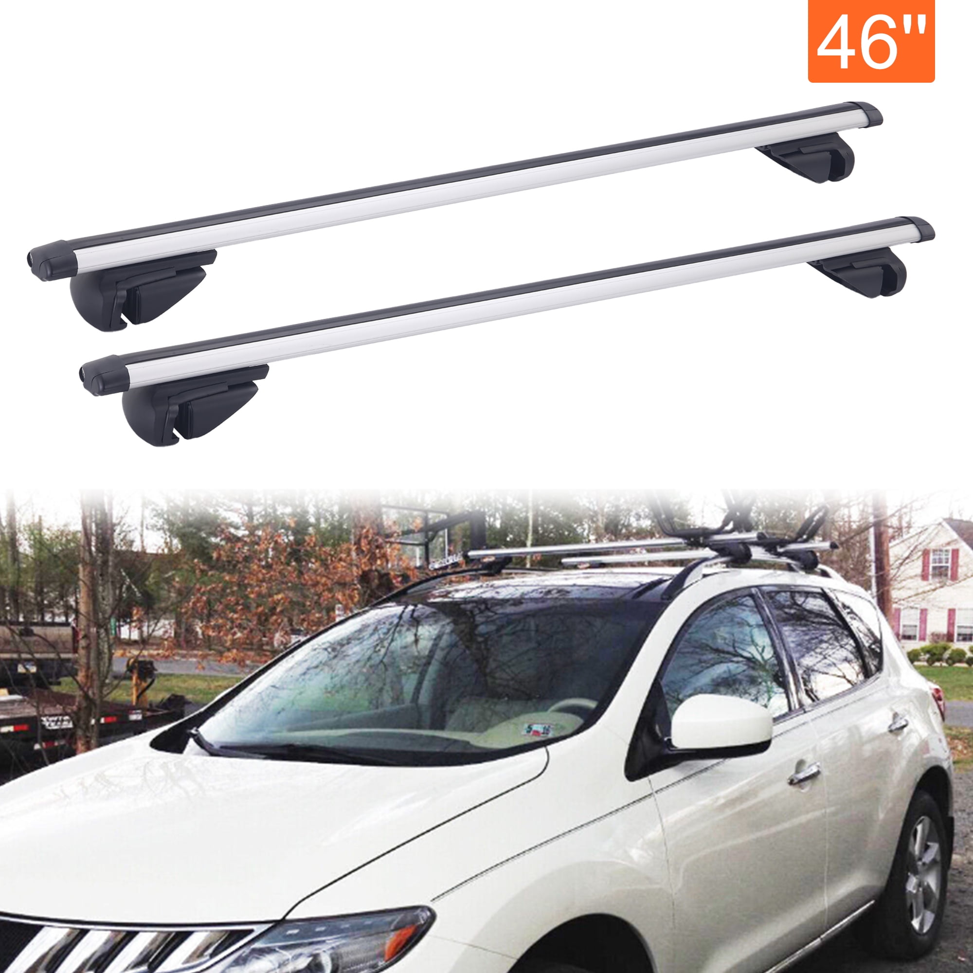 46" Car Top Roof Rack Cross Bar Bicycle Cargo Carrier for Nissan Sentra ...