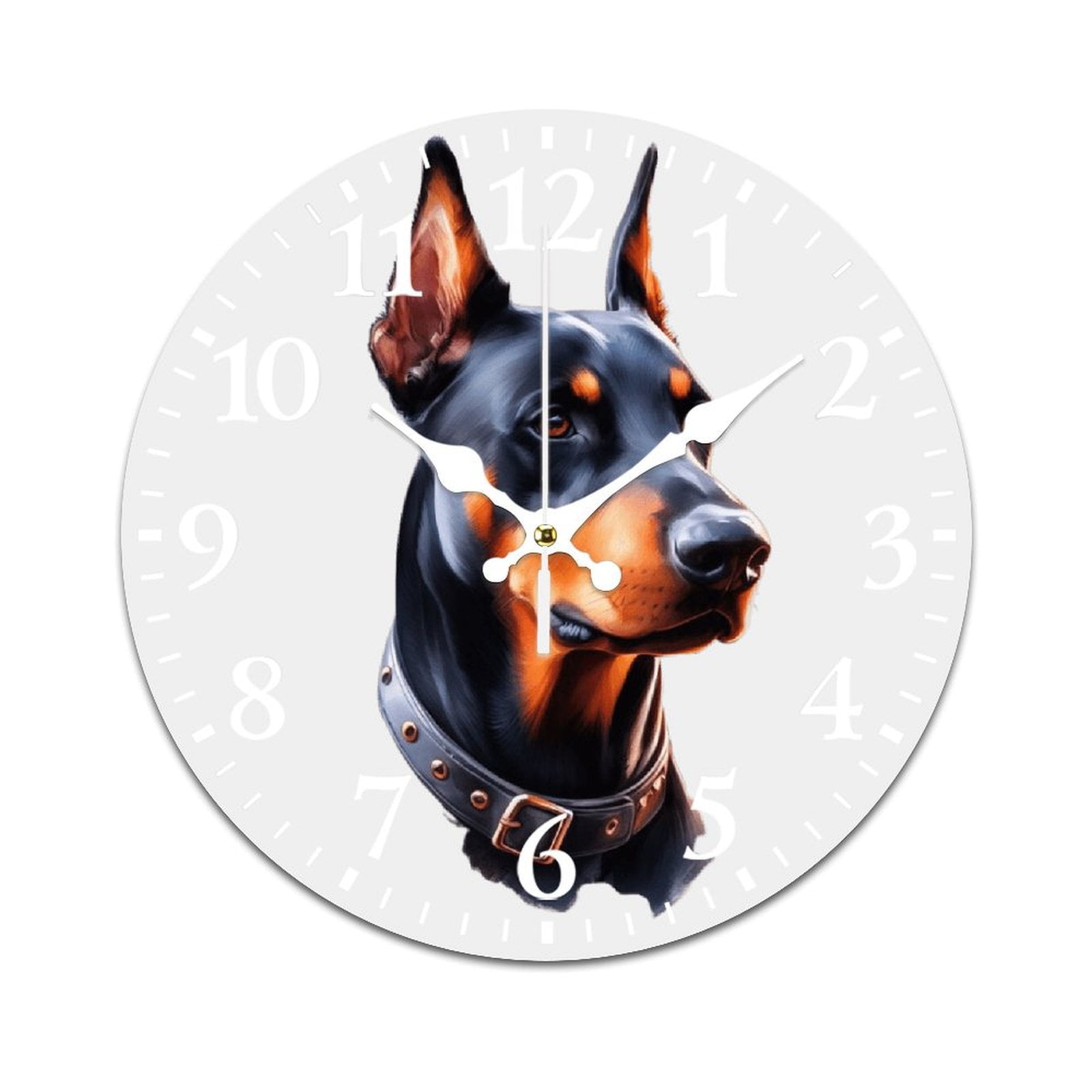 46 Doberman Pinscher PVC Wall Clock , Battery Powered Silent Wall Clock ...