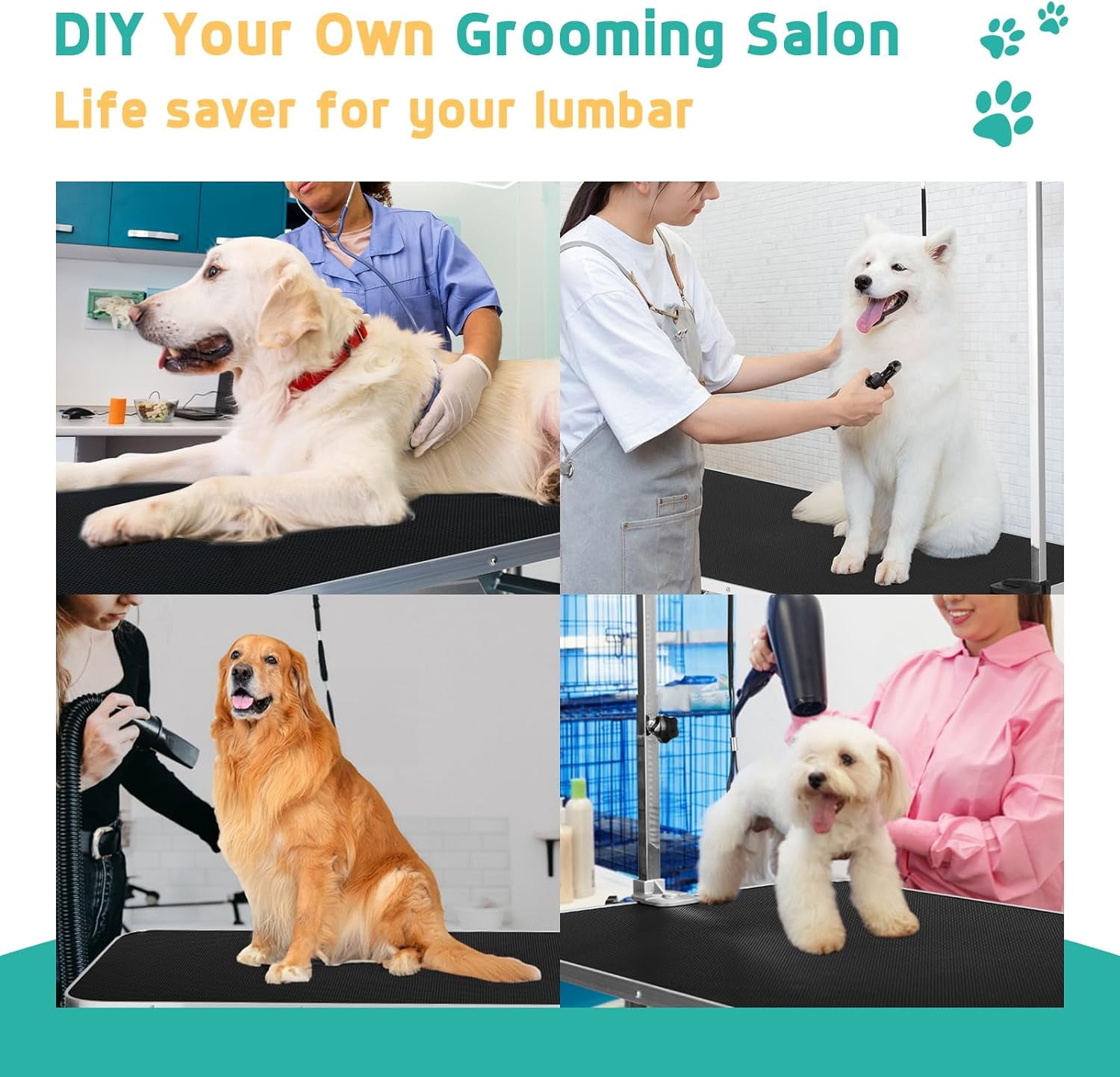 46'' Dog Grooming Table, Heavy Duty Pet Grooming Table for Dogs at Home ...