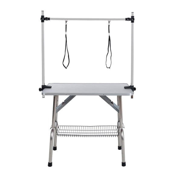 36 Folding Dog Grooming Table Stainless Steel Frame with Adjustable Arm ...