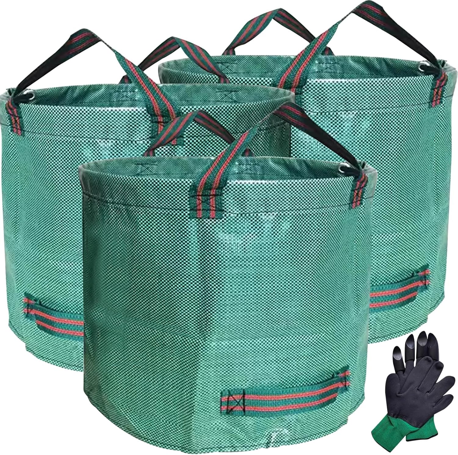 46 Gallon Garden Bags (with Garden Gloves) - Multipurpose Camping Trash ...