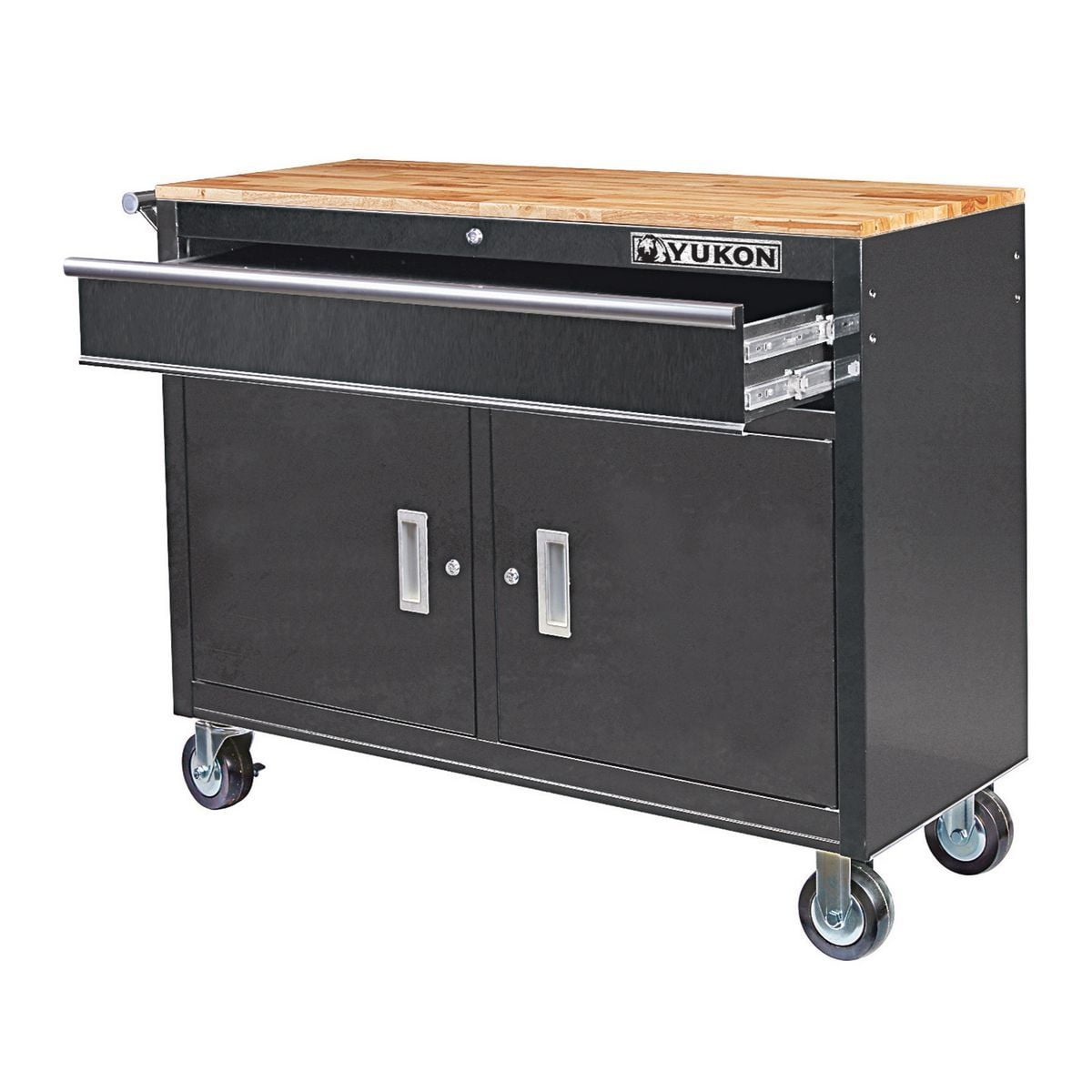 YUKON 46 In. Large Garage Storage Mobile Workbench With Steel Wheels ...
