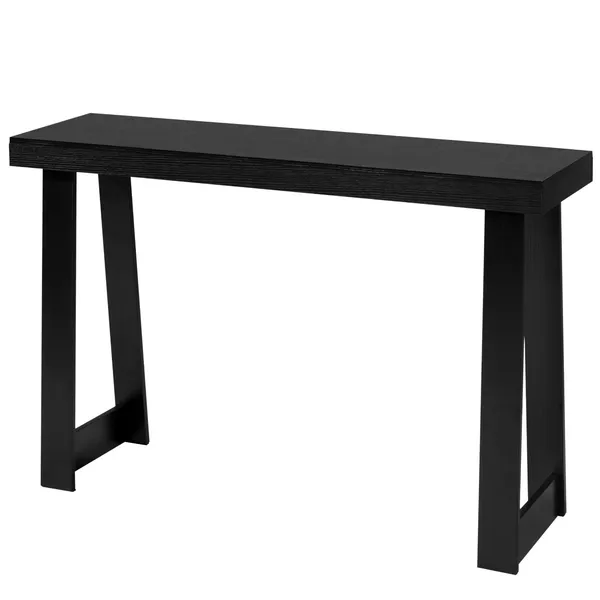 46-Inch Black Wooden Console Table-Long Narrow Sofa Side Table for ...