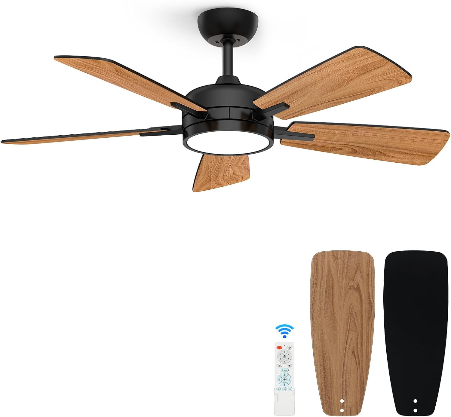 46 Inch Ceiling Fans with Lights, Large Air Volume Ceiling Fan with ...