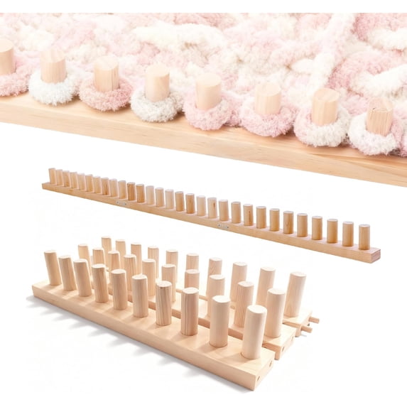 46-Inch Wooden Chunky Blanket Loom, DIY Knitting Kit for Throw Blankets ...