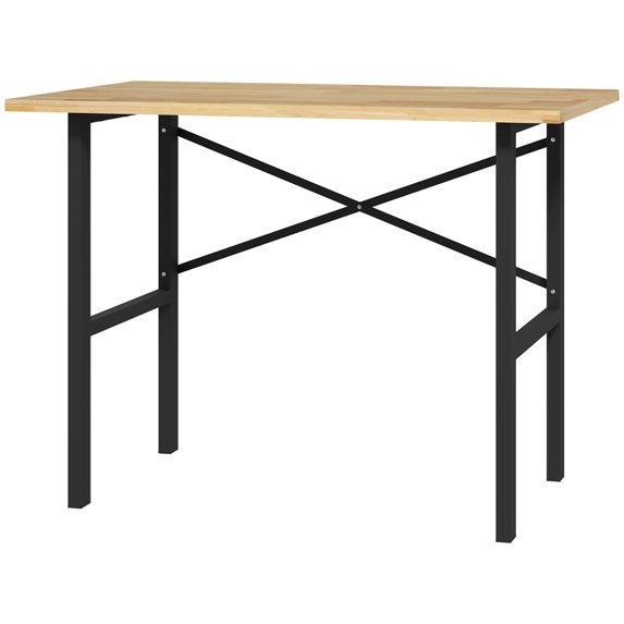46"L x 28"W Garage Table with X Bar Support and Natural Tabletop ...