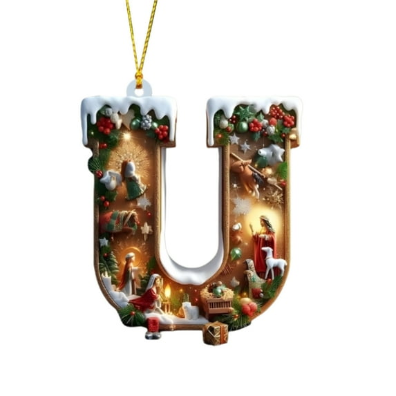 46 Letters Christmas Tree Decoration Pendant,Diy Hanging Christmas ...