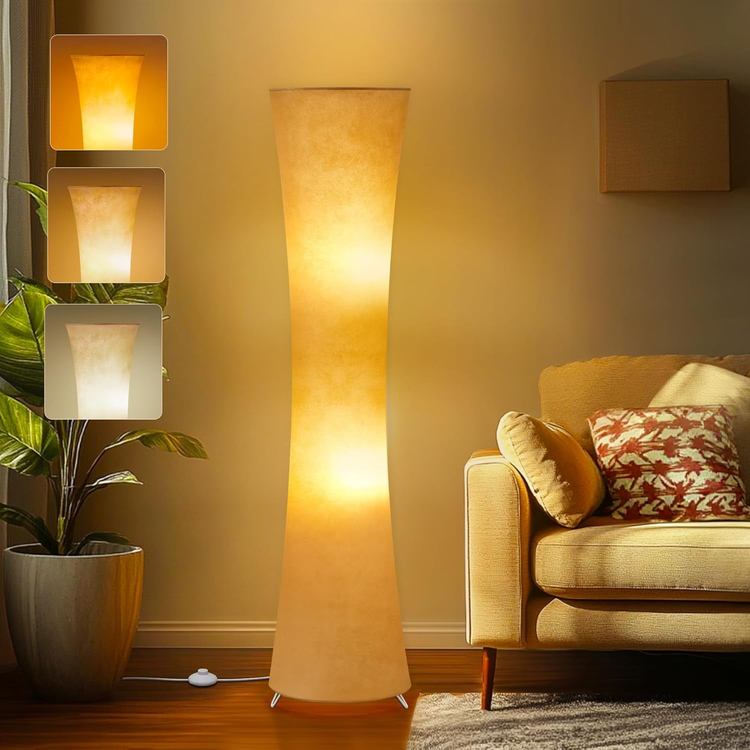 46" Modern Floor Lamps for Living Room, LED Column Standing Floor Lamp ...