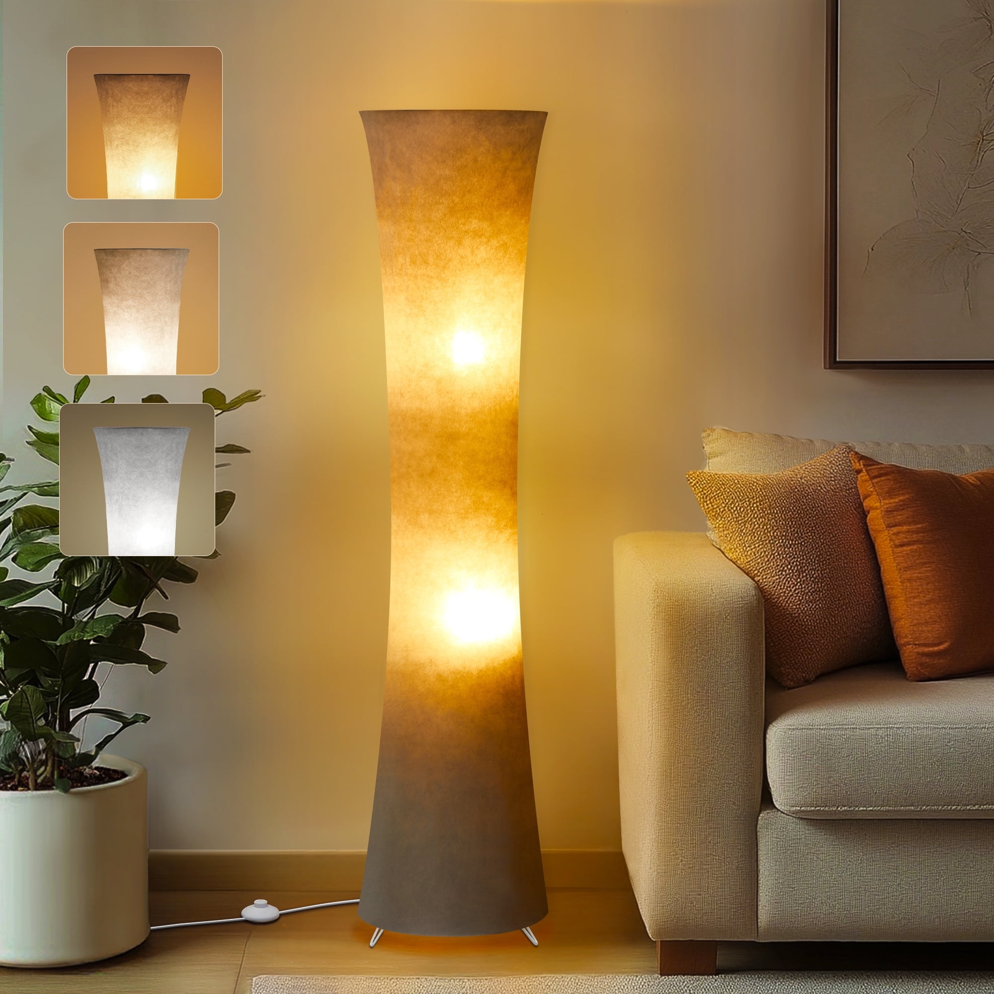 46" Modern Floor Lamps for Living Room, LED Column Standing Floor Lamp ...