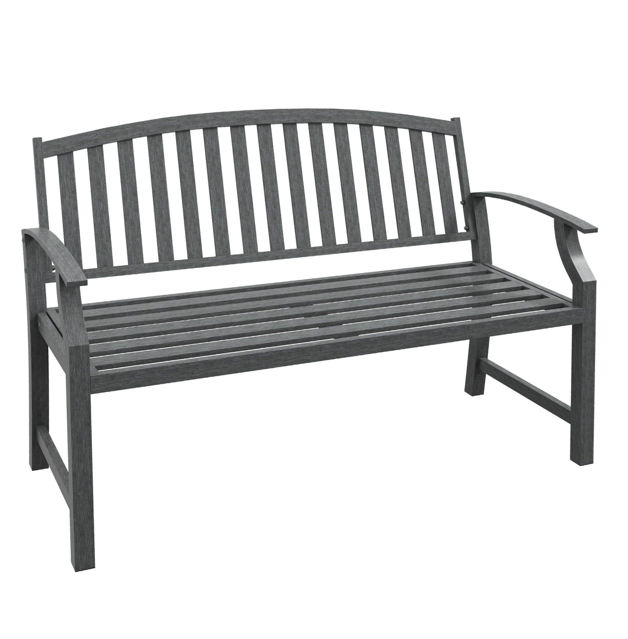 46" Outdoor Garden , Metal , Wood Look Slatted Frame Furniture for ...
