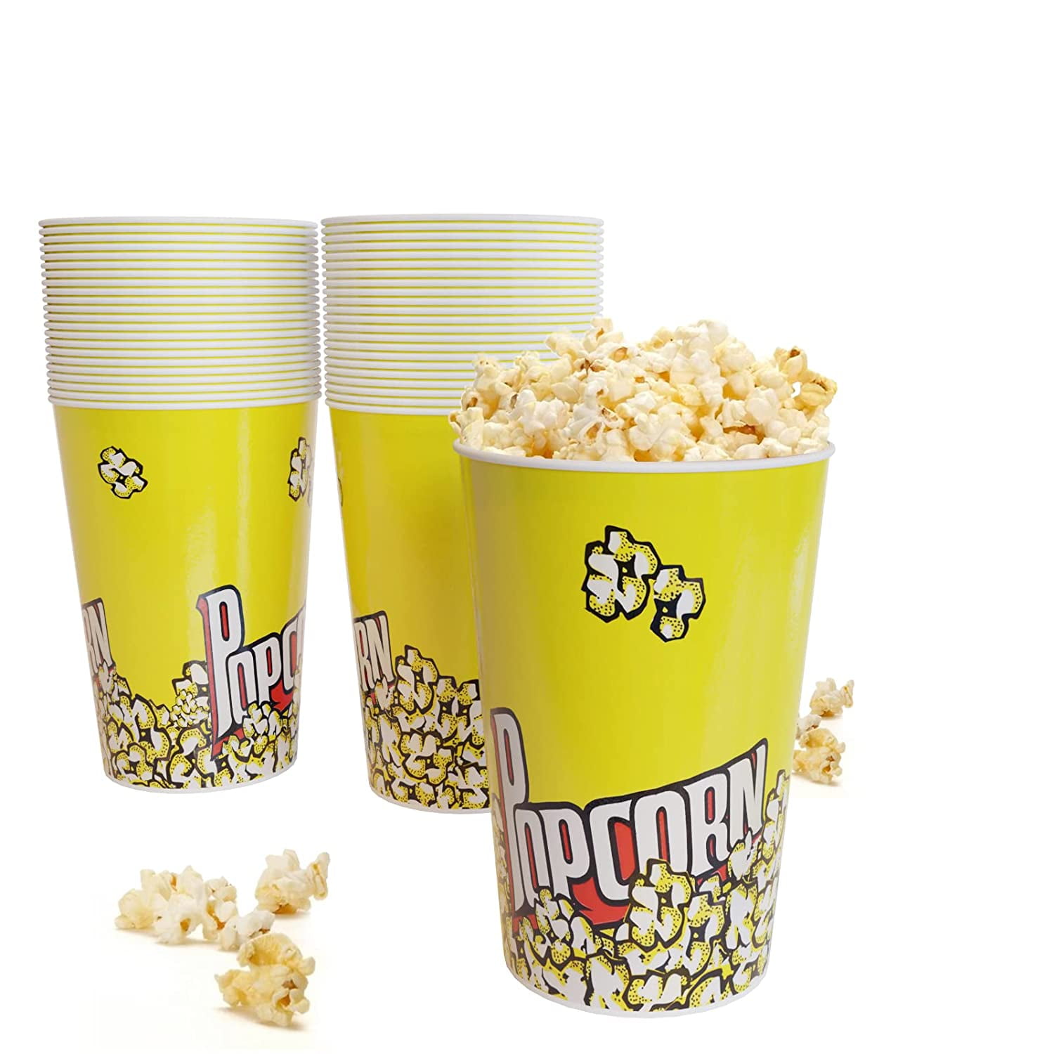 44 Pack 46 Oz Reusable Cardboard Popcorn Buckets, Classic Movie Night ...