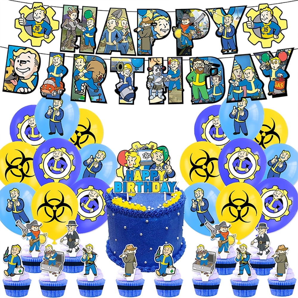 46 Pcs Fallout Birthday Party Supplies, Video Game Fallout Birthday ...
