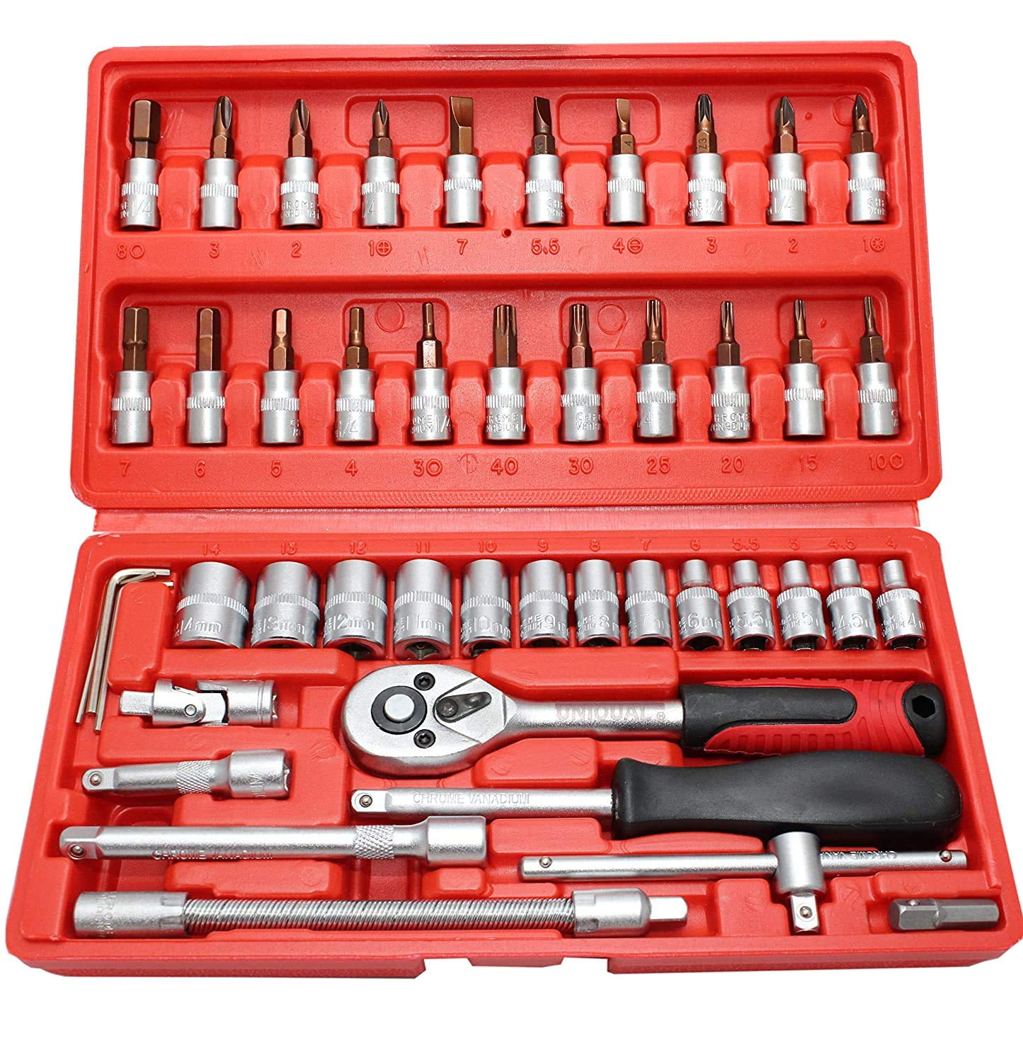 46 Piece In 1 Tool Kit Set | Screwdriver & Socket Set, For Home Use ...