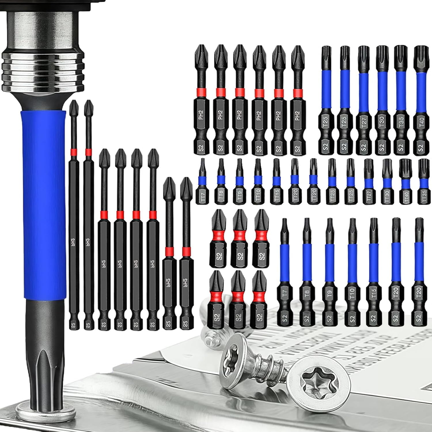 46-Piece Magnetic Impact Nut Driver Set, Anti-Slip Impact Driver Bits ...