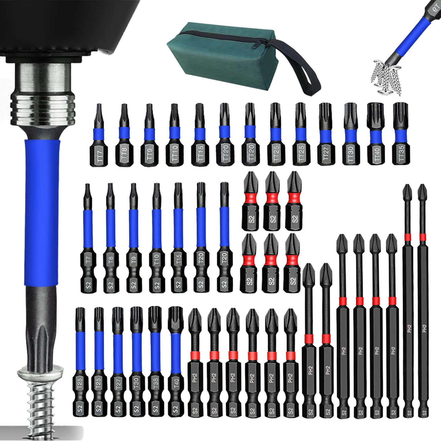 46-Piece Magnetic Impact Nut Driver Set, Benighty Magnetic Impact Nut ...
