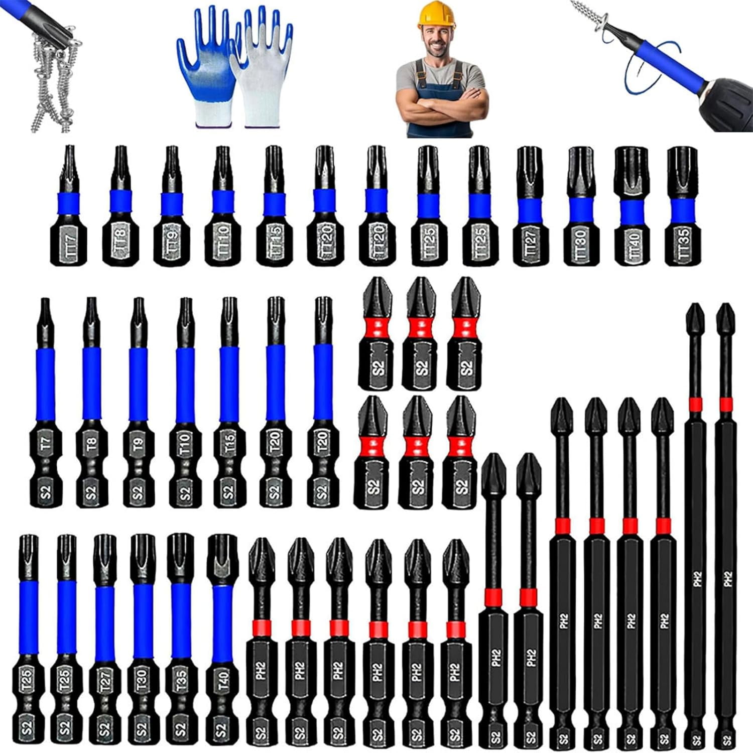 46-Piece Magnetic Impact Nut Driver Set, Magnetic Nut Driver Set for ...