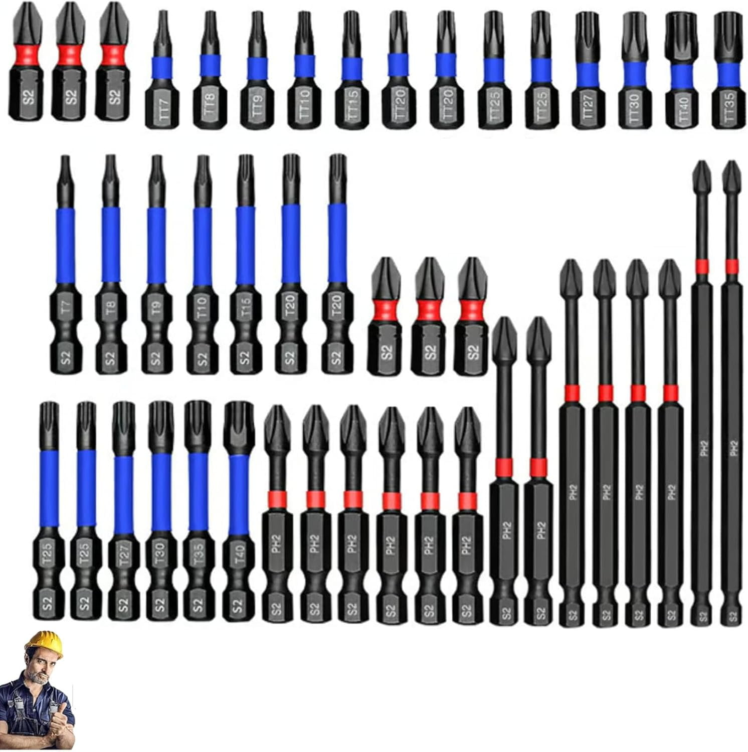 46-Piece Magnetic Impact Nut Driver Set, Magnetic Nut Driver Set for ...