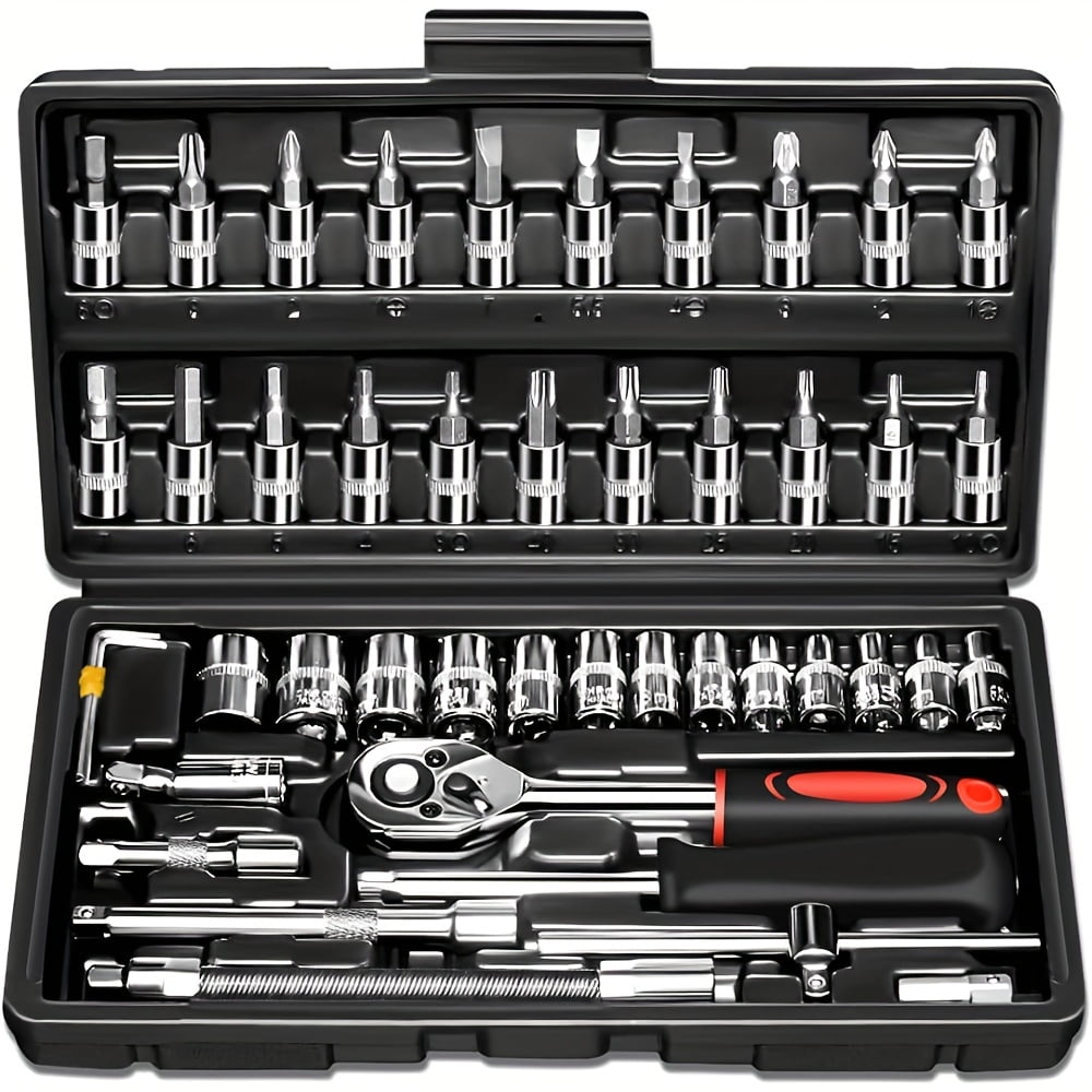 "46-Piece Professional Car Repair Kit - Ratchet Wrench & Screwdriver ...