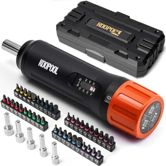 46-Piece Torque Screwdriver Set, 1/4 Inch Drive, 10–70 Inch-Pounds, for ...