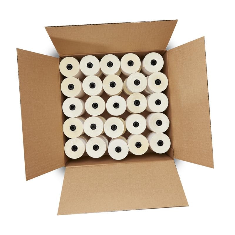 (46 Rolls + 6 Ribbons) 2 Ply Carbonless Rolls 3" X 95 Feet White/Yellow ...