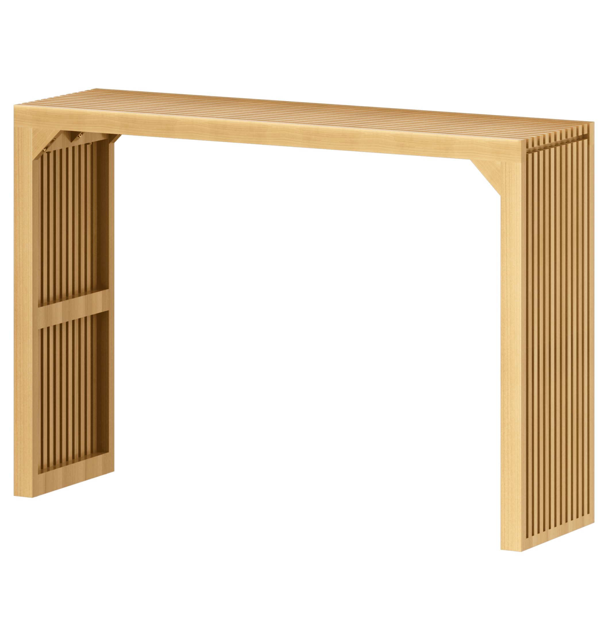 46" Solid Wood Narrow Console Table Nature for Living Room, Foyer ...