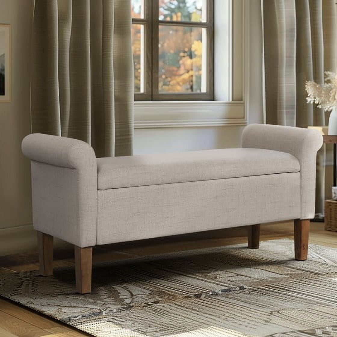 46" Upholstered Storage Bench – Flip-Top Lid – 400 lb Capacity – Medium ...