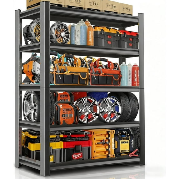 46" W Garage Shelving Units Heavy Duty, 3000lbs Storage Shelves Heavy ...