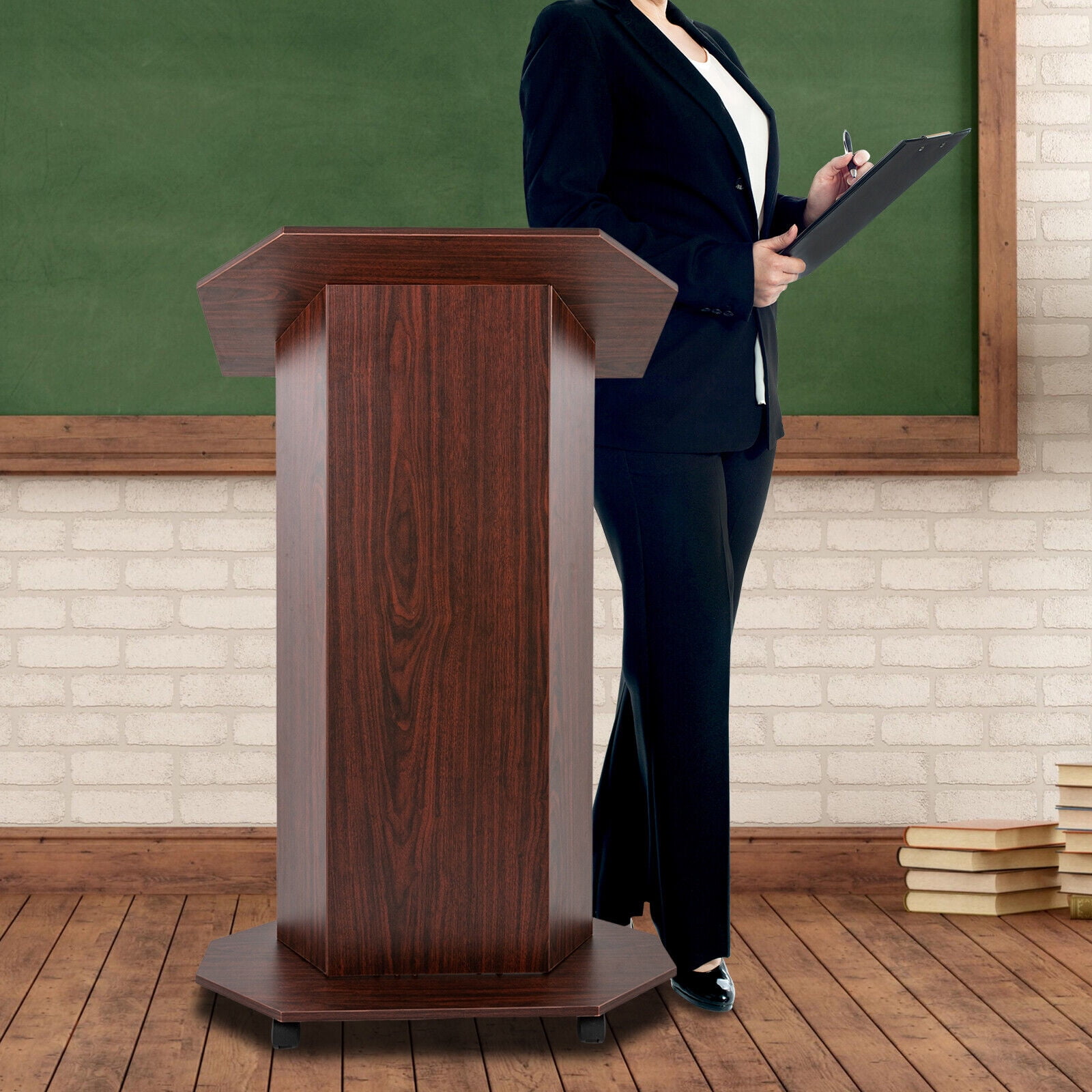 46'' Wooden Conference Pulpit Speech Podium Stand Laptop Workstation ...