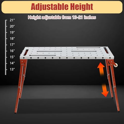 46 X 18inch Welding Table, 1000lbs Portable Workbench Table Top with ...