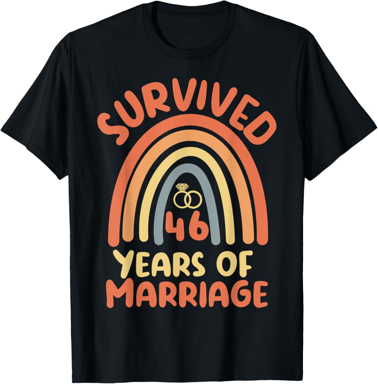 46 Year Wedding Anniversary Matching Couples Husband Wife T-Shirt ...