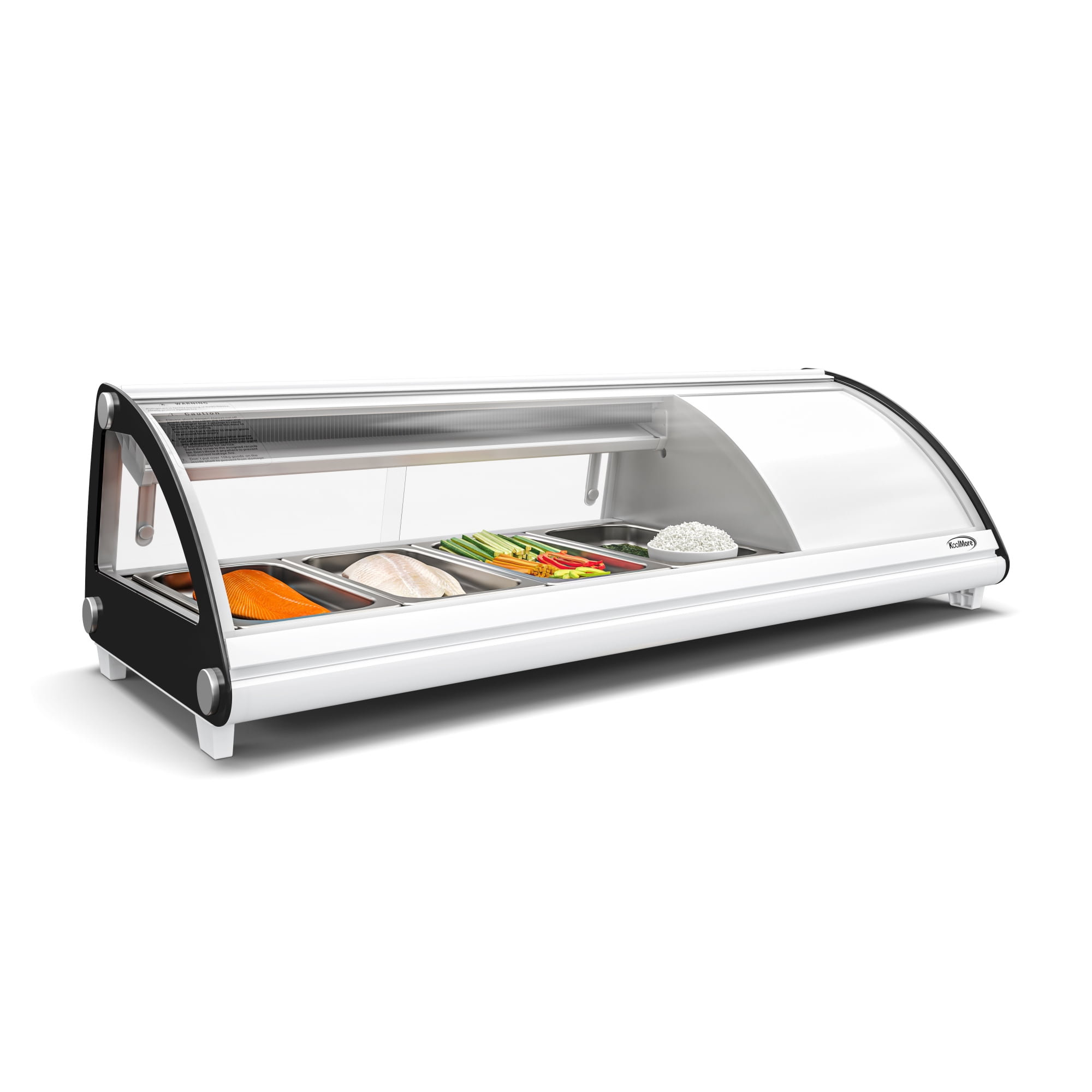 46 in. Glass Sushi Countertop Display Refrigerator with 4 Stainless ...