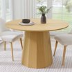 Ayane 47.2" Solid Wood Round Dining Table in Walnut - Walmart.com