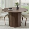 Ayane 47.2" Solid Wood Round Dining Table in Walnut - Walmart.com
