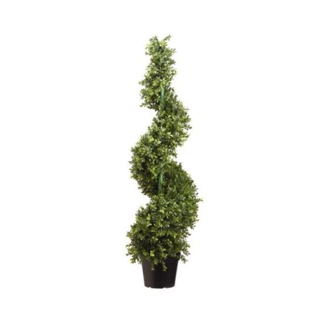 46 in. UV-Resistant Outdoor Artificial Boxwood Spiral Battery Operated ...