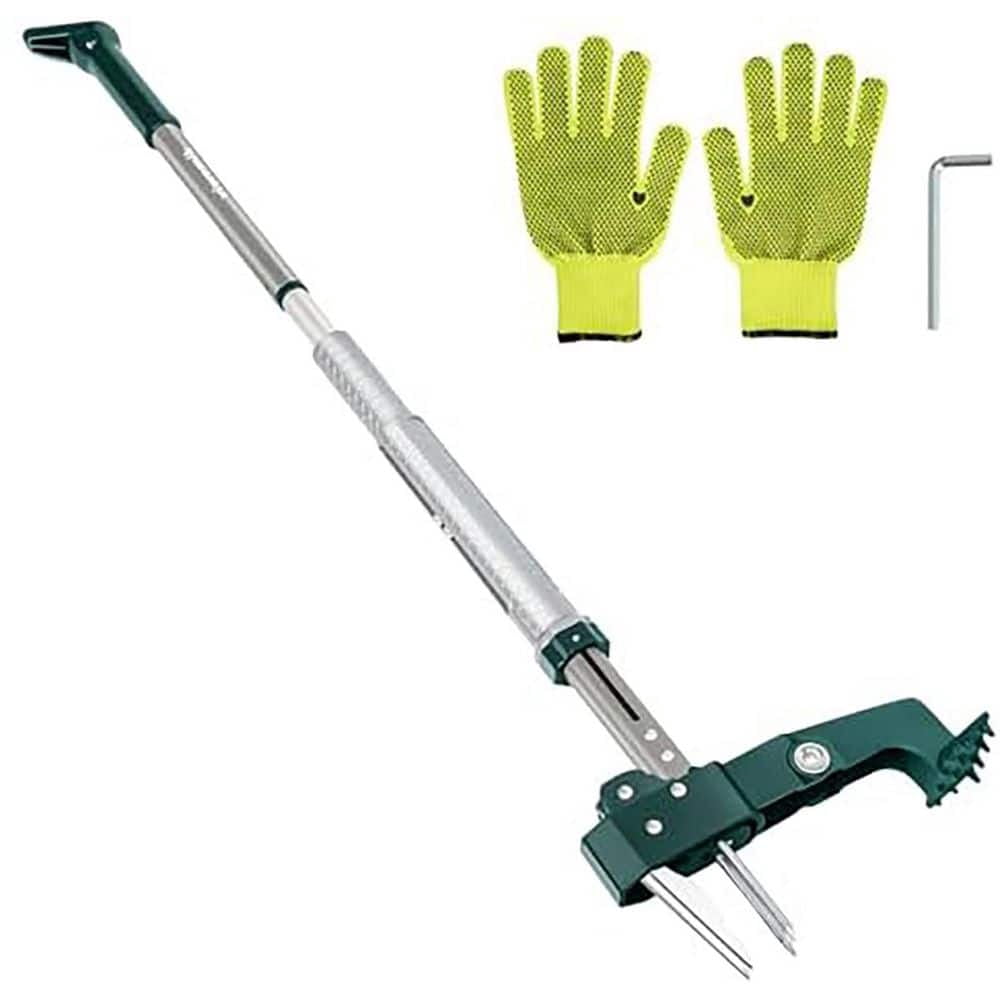 46 in. Weeder 4-Claw Detachable Manual Weed Puller Long Handle ...