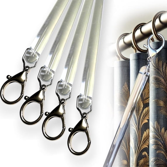 46 inch (4 Pack) All Clear Acrylic Curtain Pull Wand - 2 inches shy of ...