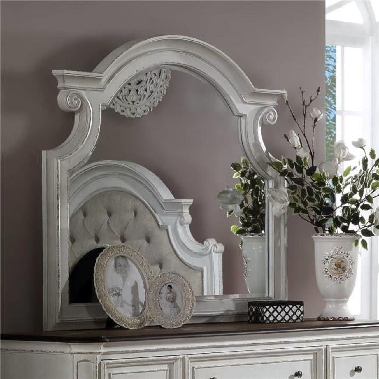 46 x 2 x 43 in. Florian Mirror, Antique White - Walmart.com
