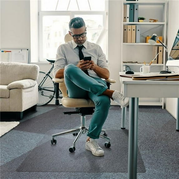 46 x 60 in. Rectangular Polycarbonate Chair Mat for Low & Medium Pile ...