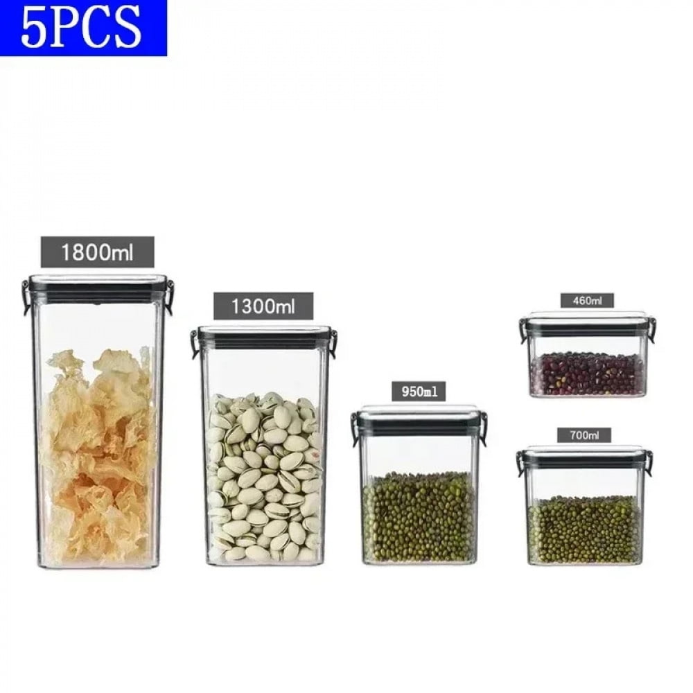 460-1800ml Sets Kitchen Stackable Sealed Jar Plastic Food Storage Box Multigrain Tank Bottle ...