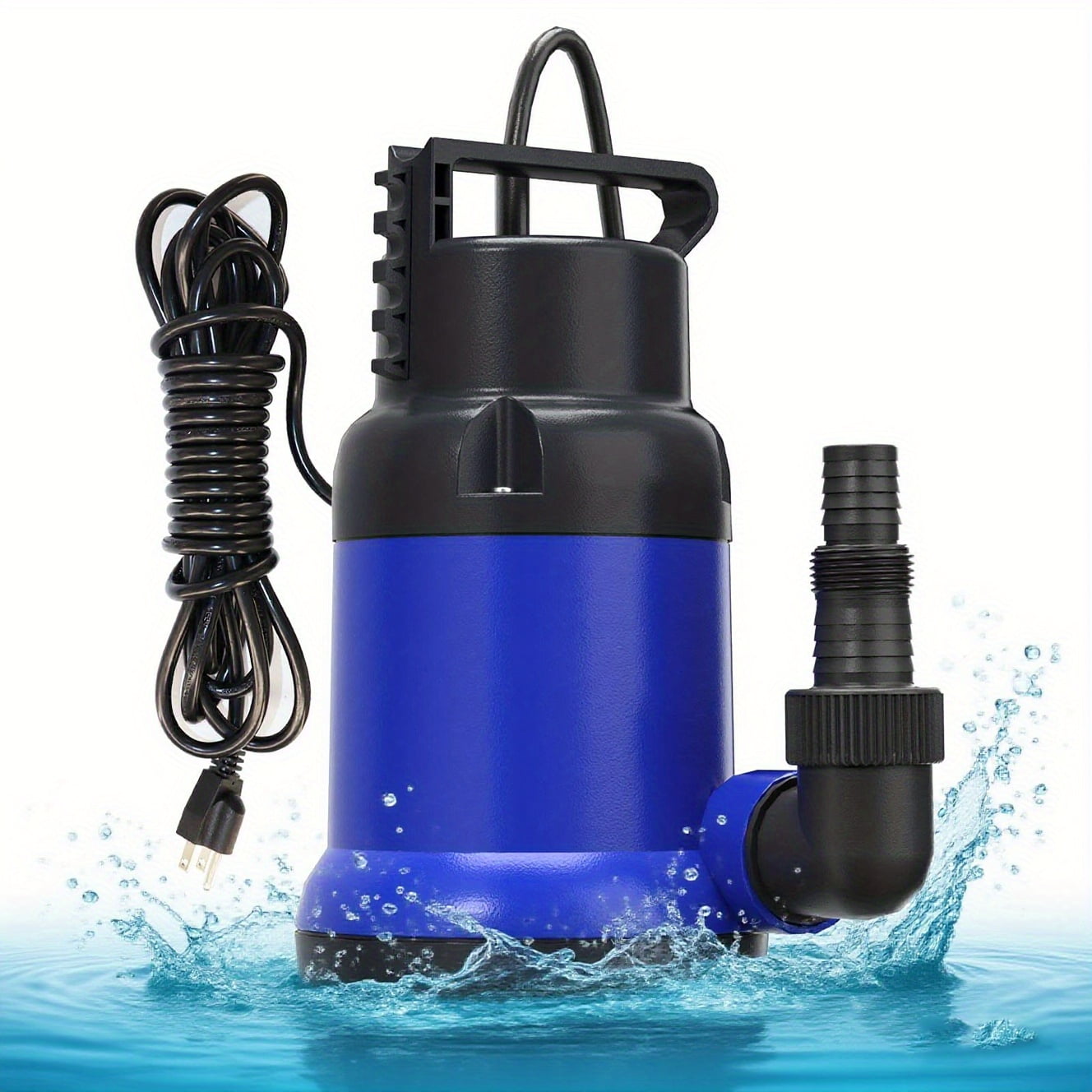 4600GPH Submersible Utility Pump - 1HP Portable Sump Pump with Adapters ...